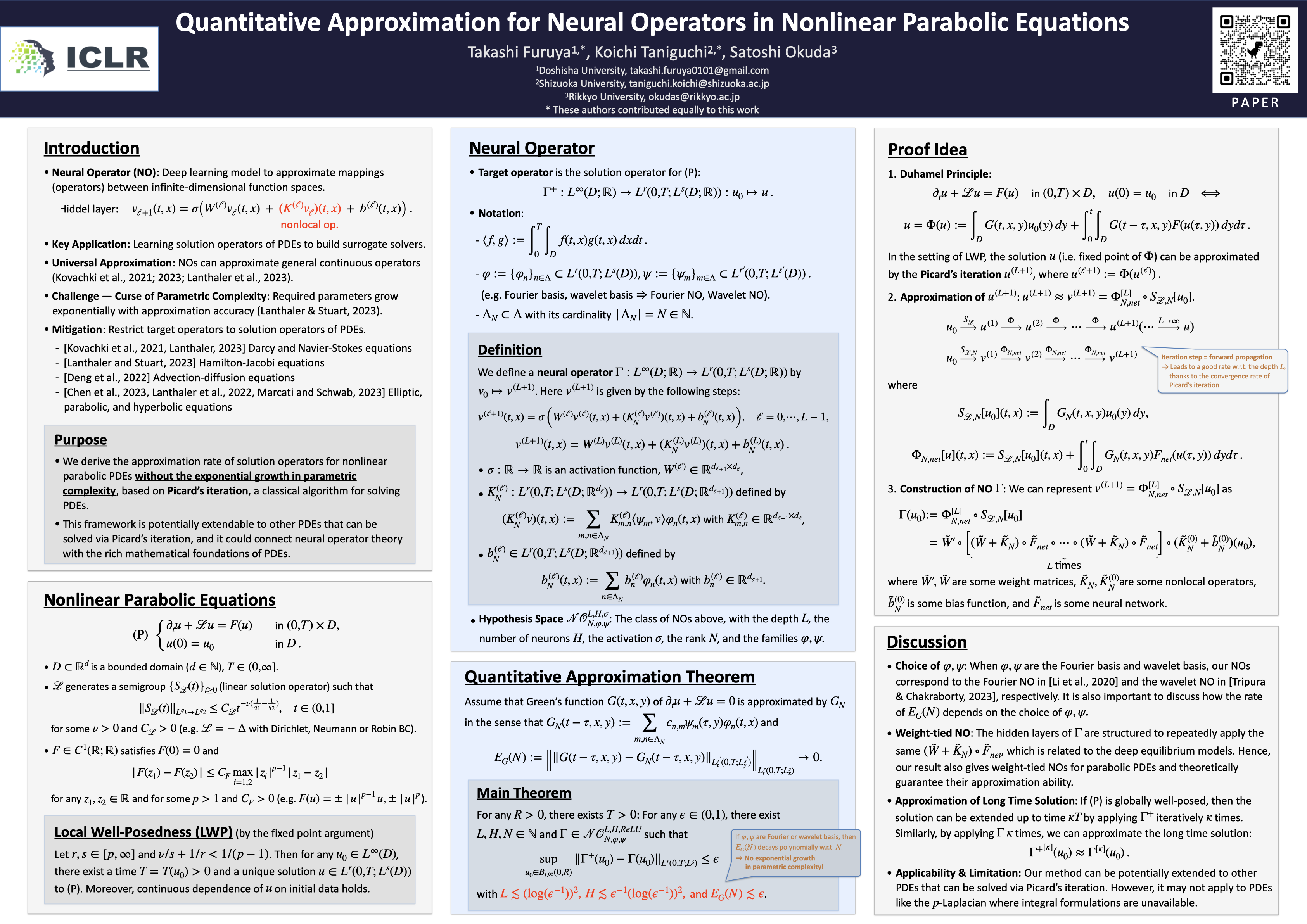 ICLR Poster Quantitative Approximation for Neural Operators in Nonlinear Parabolic Equations